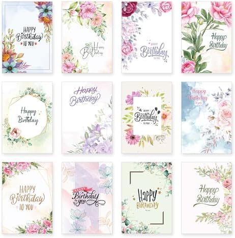 Papa Prints Happy Birthday Cards Multipack Pack of 24 Bulk Birthday ...