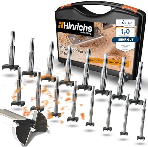 Hinrichs Forstnerbohrer Set 17 teilig im Koffer - Forstnerbohrer-Set 15 ...