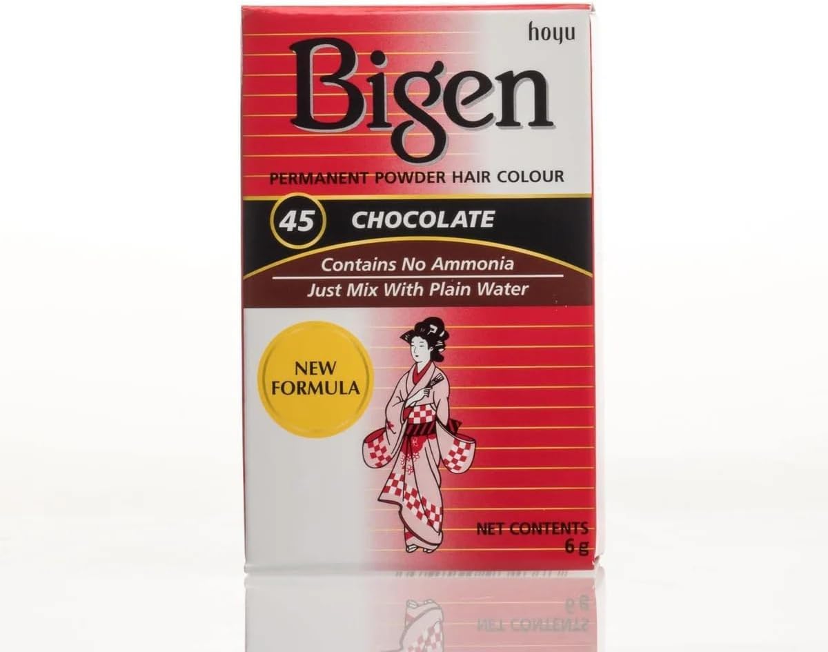 Amazon.com : Bigen Powder Hair Color #45 Chocolate 0.21oz (3 Pack ...