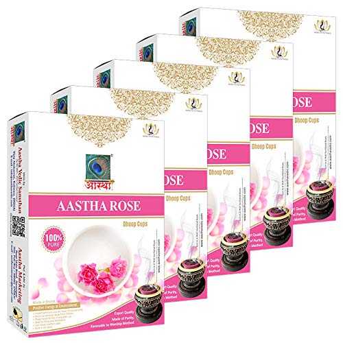 Aastha Rose Sambrani Dhoop Cup Combo - Pack of 5 | Natural Rose ...
