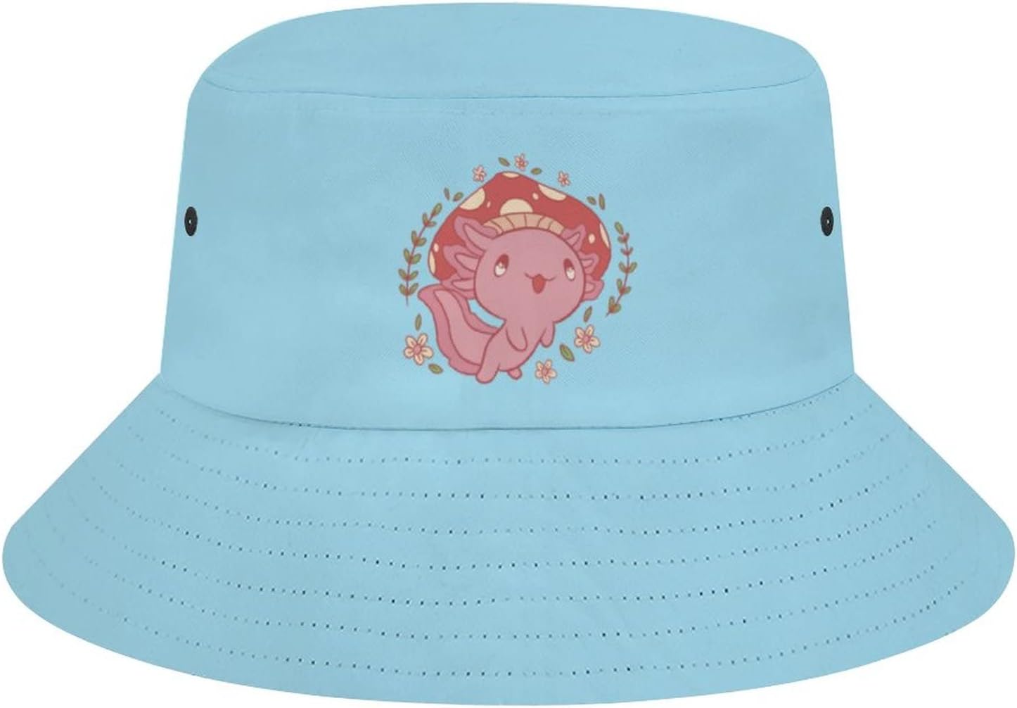 Cute Axolotl Mushroom Bucket Hat Unisex Fisherman Hat Reversible Summer ...