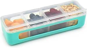 melii Snackle Box – 4 Separate Compartments with Lids, Divided Snack ...