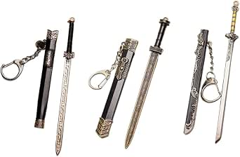Amazon.com: VORYRUM 3Pcs Mini Keychain Chinese Ancient Mini Sword ...