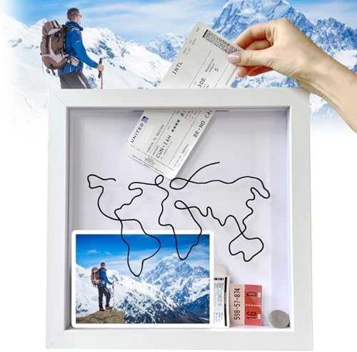 Large Size 30 cm Adventure Archive Box Frame | White Travel Memory Box ...
