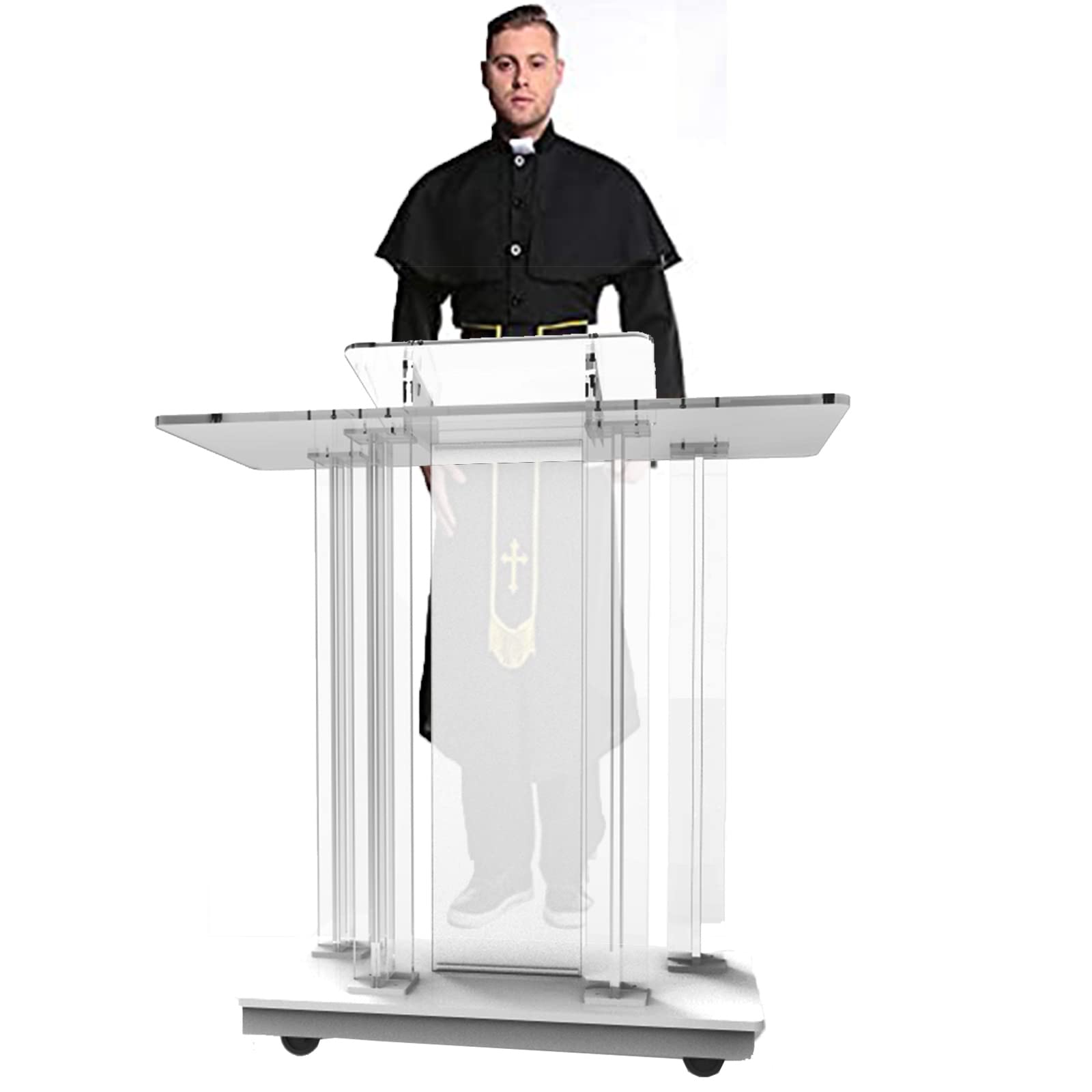 Yangh Luxurious Acrylic Podiums Lecterns And For Church With Wheels ...