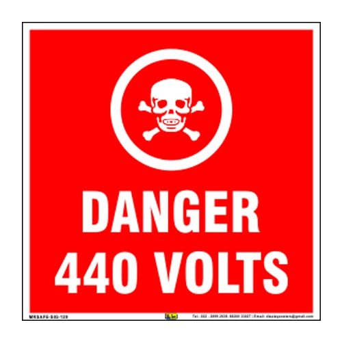 Mr. Safe - Danger 440 Volts Sign PVC Sticker (8 Inch X 8 Inch) : Amazon ...