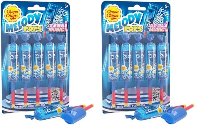 Amazon.com: Chupa Chups Melody Pop, Blue Raspberry Flavor, Whistle ...