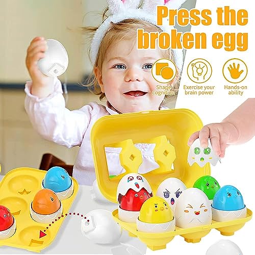 Navoys 6 Squeaky Hatching Eggs – Toddlers Toy, 12+ Months Educational and Sensory Activity, Fun ...