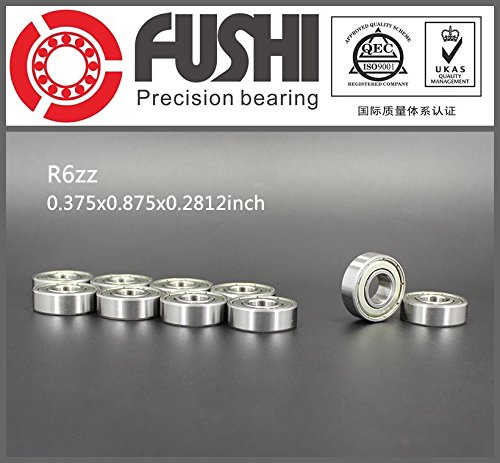 Generic R6ZZ Bearing ABEC-1 (10PCS) 3/8" x7/8" 9/32" inch Miniature R6 ...