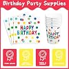 Amazon.com: 96pcs Happy Birthday Party Plates and Napkins Polka Dots ...