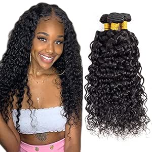 Amazon.com : Water Wave Human Hair 3 Bundles Unprocessed Virgin Hair Bundles Double Weft Bundle ...