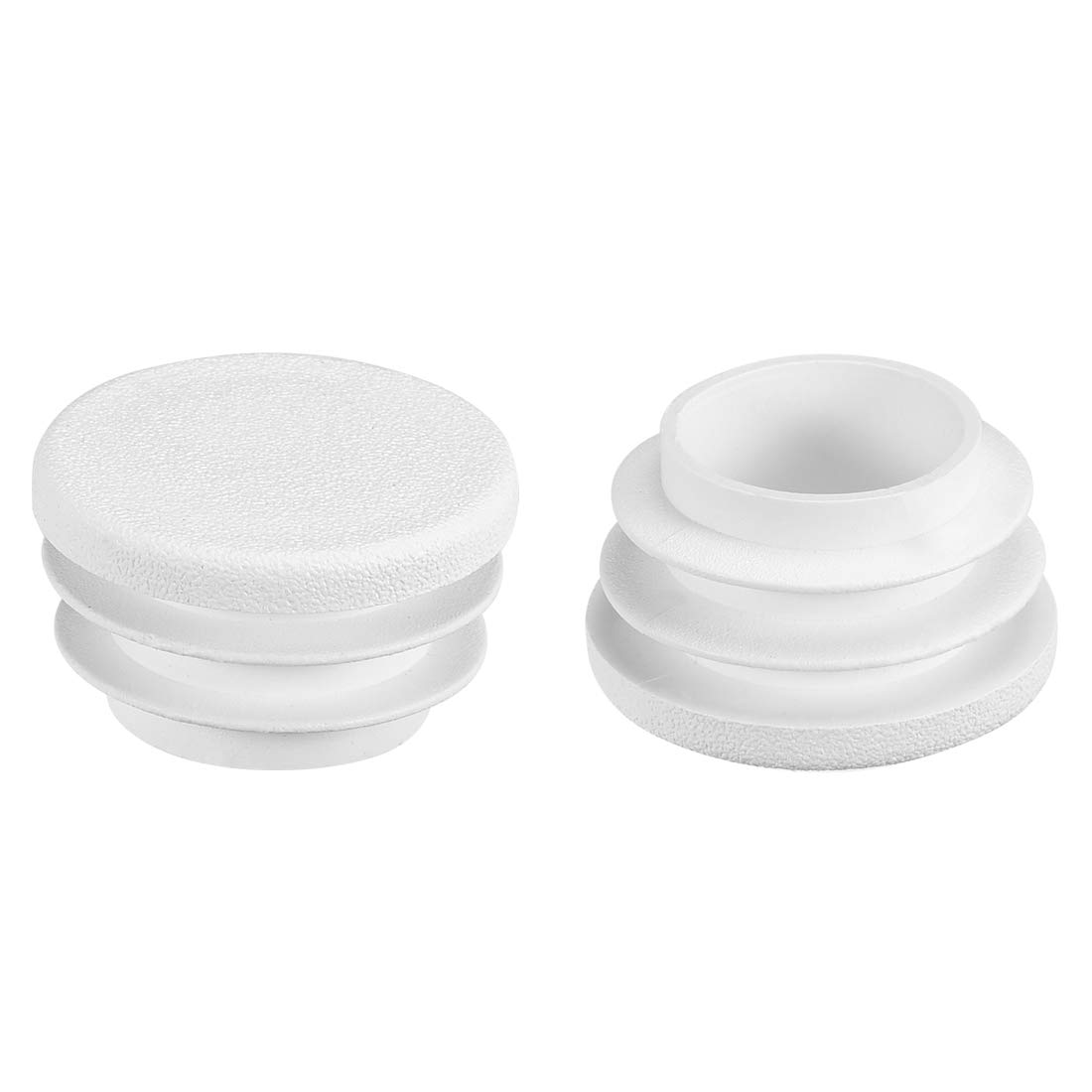 uxcell 1" Round White PE Tubing End Cap Steel Furniture Pipe Tube Cover ...