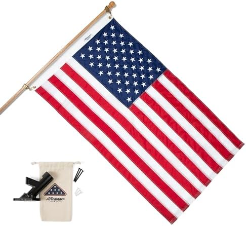 Amazon.com : Allegiance Flag Supply Pre-Assembled American Flag Set ...