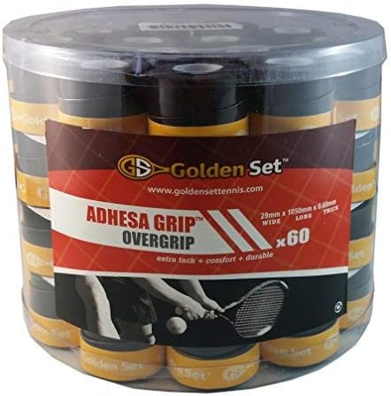 Golden Set Adhesa Grip, Bucket (60 pcs), Tacky Over-Grip (Black ...