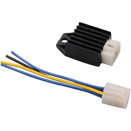 Amazon.com: HIAORS 4 Pin Wire 12V Voltage Regulator Rectifier Male Plug ...