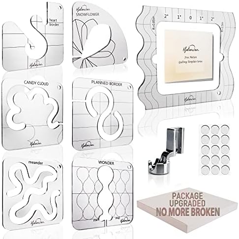 MEISO 4 Pcs Quilting Template, Free-Motion Quilting Templates Sampler ...