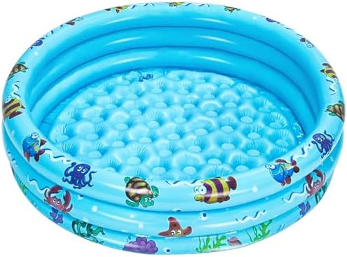 Amazon.com: Inflatable Baby Kiddie Pools, 3 Rings Round Swimming Pool ...