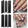 Amazon.com: French Tip Nail Stickers 6 Sheets French Manicure Strips ...