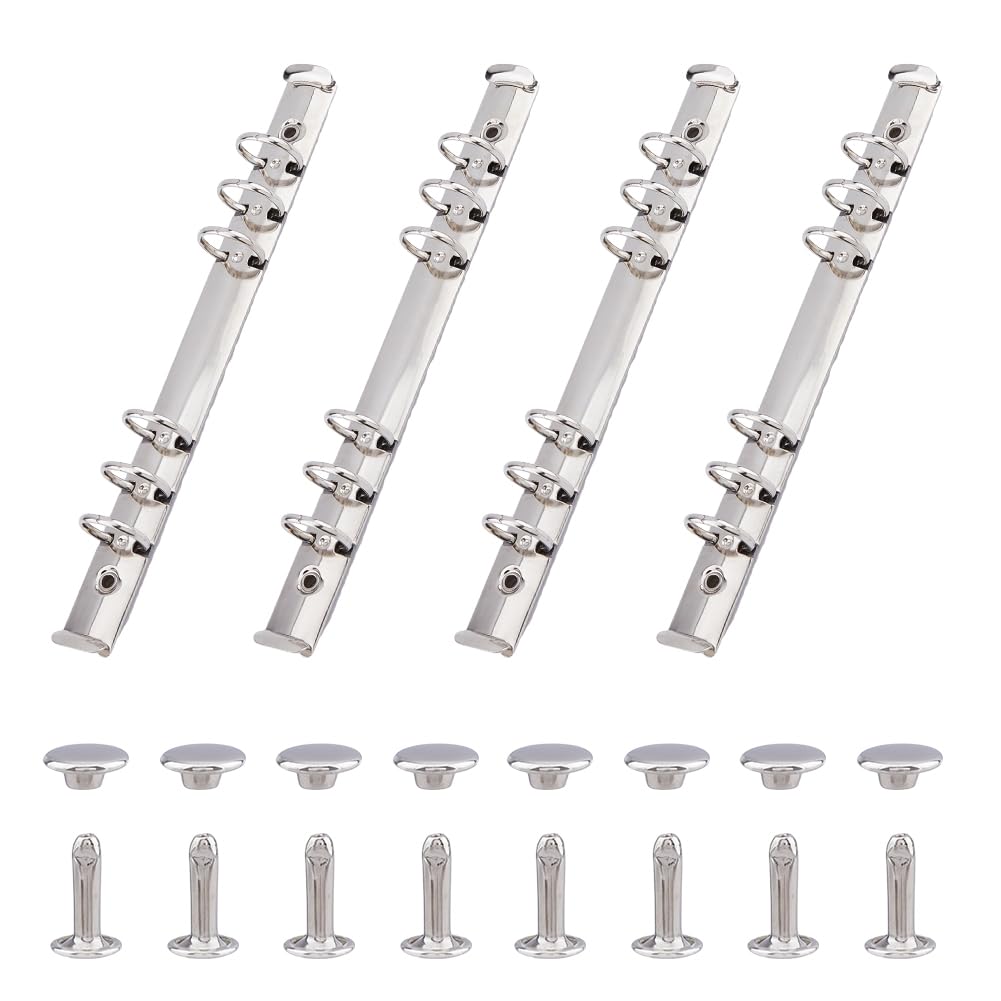 SUPERFINDINGS 4Pcs 6-Hole Ring Binder Mechanisms Replacement Kit A5 ...