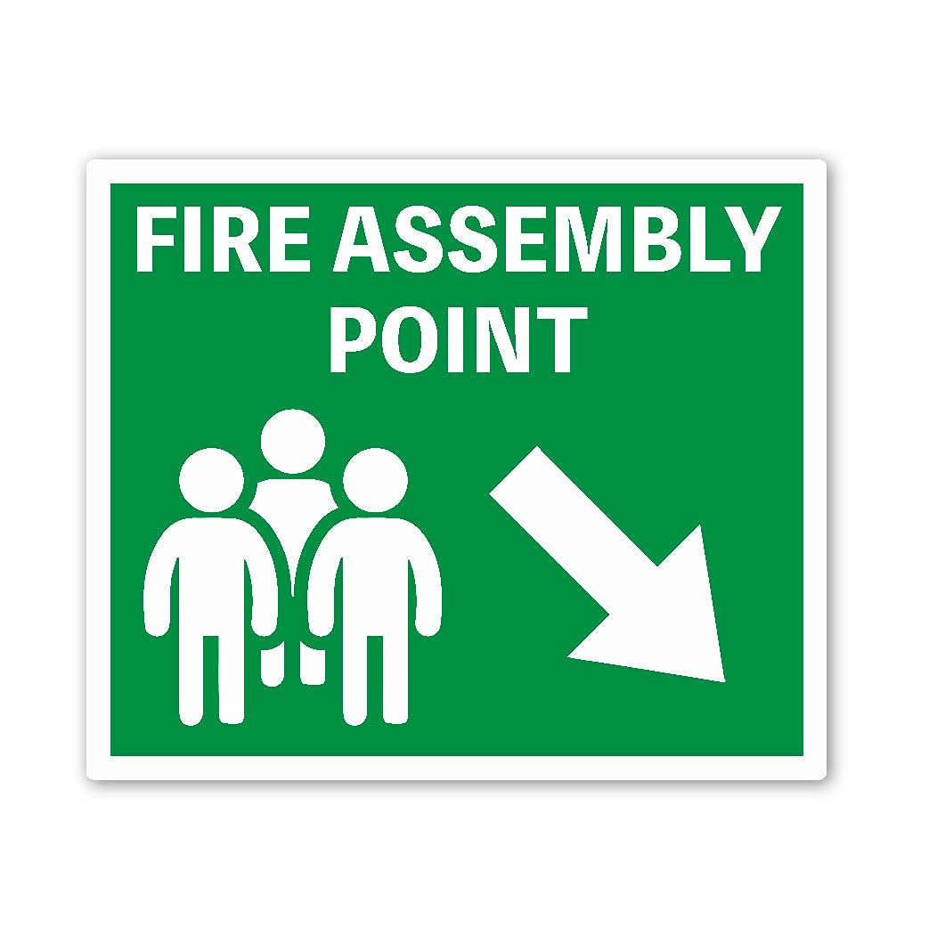 Fire Assembly Point Sign Self Adhesive En7010 Compliant Health Safety ...