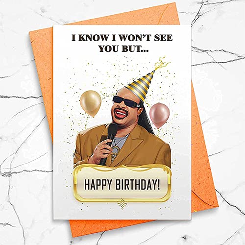 Amazon.com: Funny Stevie Wonder Happy Birthday Card - I Know I Won't ...
