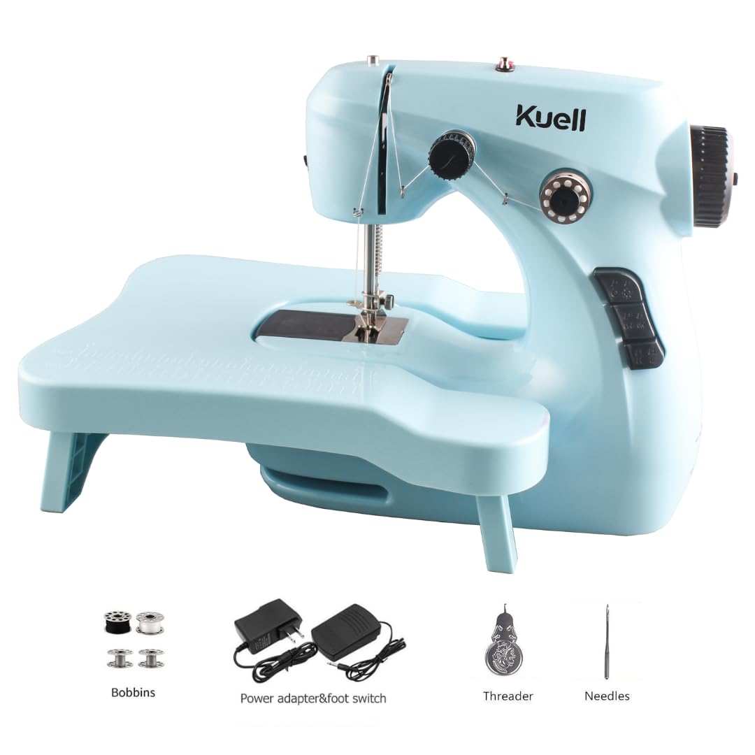 Kuell Mini Sewing Machine with Extension Table, Dual Speed Portable ...