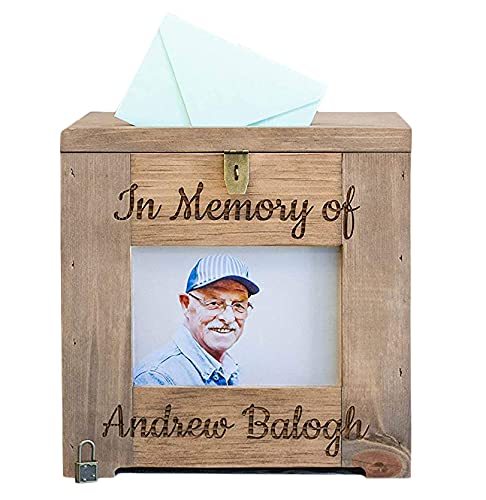 Amazon.com: Memorial Card Box with Personalized Name, Photo Frame Chest ...