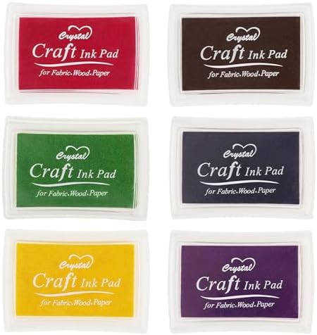 6 PCS Color Ink Pad Ink Pads for Stamping Ink Pad Set Washable Stamp ...