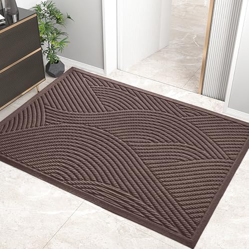 Amazon.com: HIYARD Sturdy Front Door Mat, Absorbent Muddy Dirt Resist ...