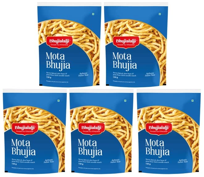 Bhujialalji Mota Bhujia (pack of 5) 750g Rajasthani Bhujia Namkeen with ...