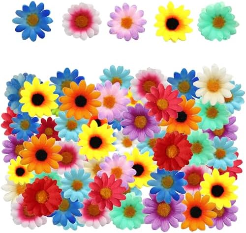 SNSYGN 100 PCS Artificial Flower Heads, Small Artificial Flowers Multi ...