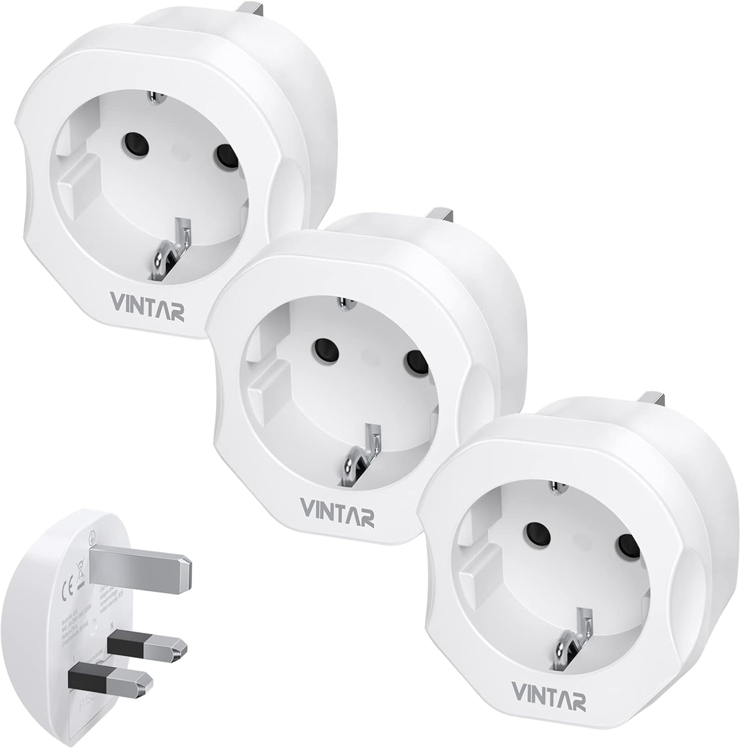 Adapter England Deutschland Stecker, VINTAR 3 PC Reiseadapter UK ...
