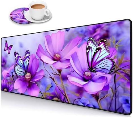 Amazon.com: Desk Pad Mat Gaming Mouse Pads with Coasters,Stitched Edges ...