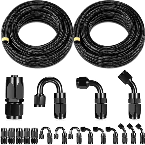 Amazon.com: DaisyInner 2 PCS 6AN Fuel Line Kit 6AN 40FT Nylon Braided ...