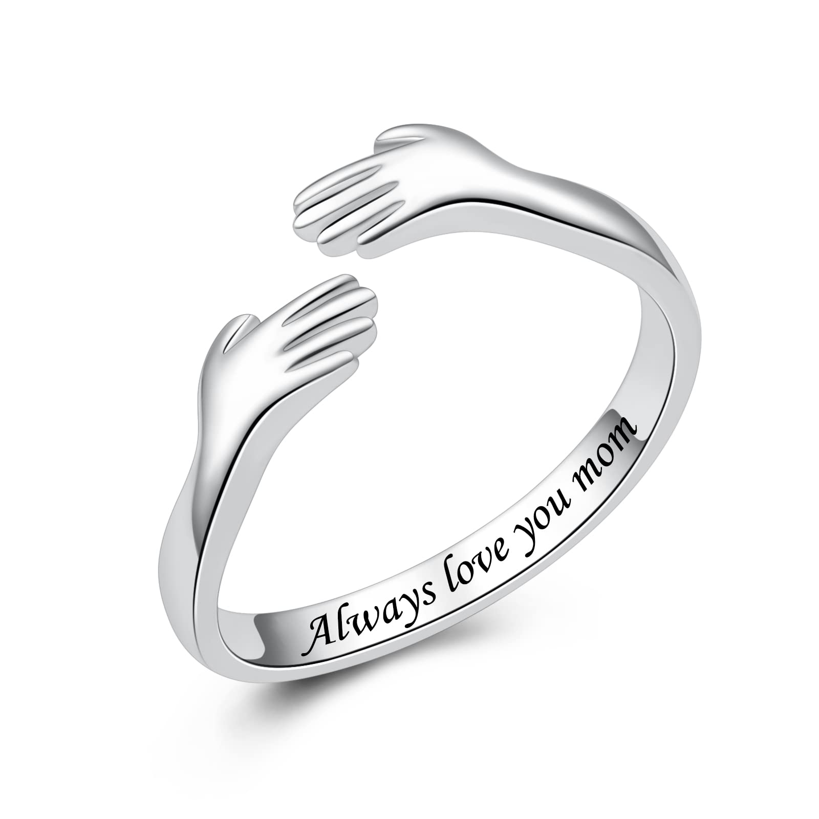 Amazon.com: 925 Sterling Silver Hug Rings for Women Silver Hugging Ring ...