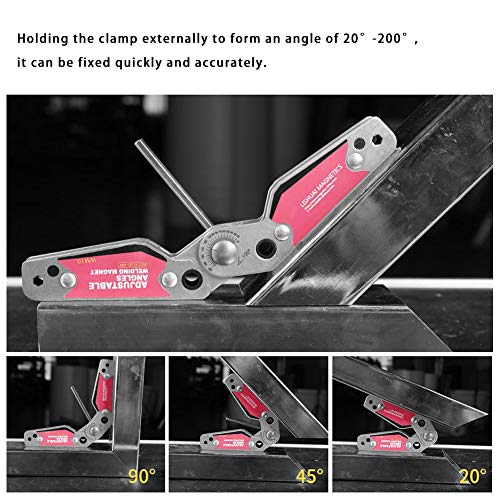 Adjustable Angle Welding Magnets with Wrench, 20-200 Degree Adjustable ...