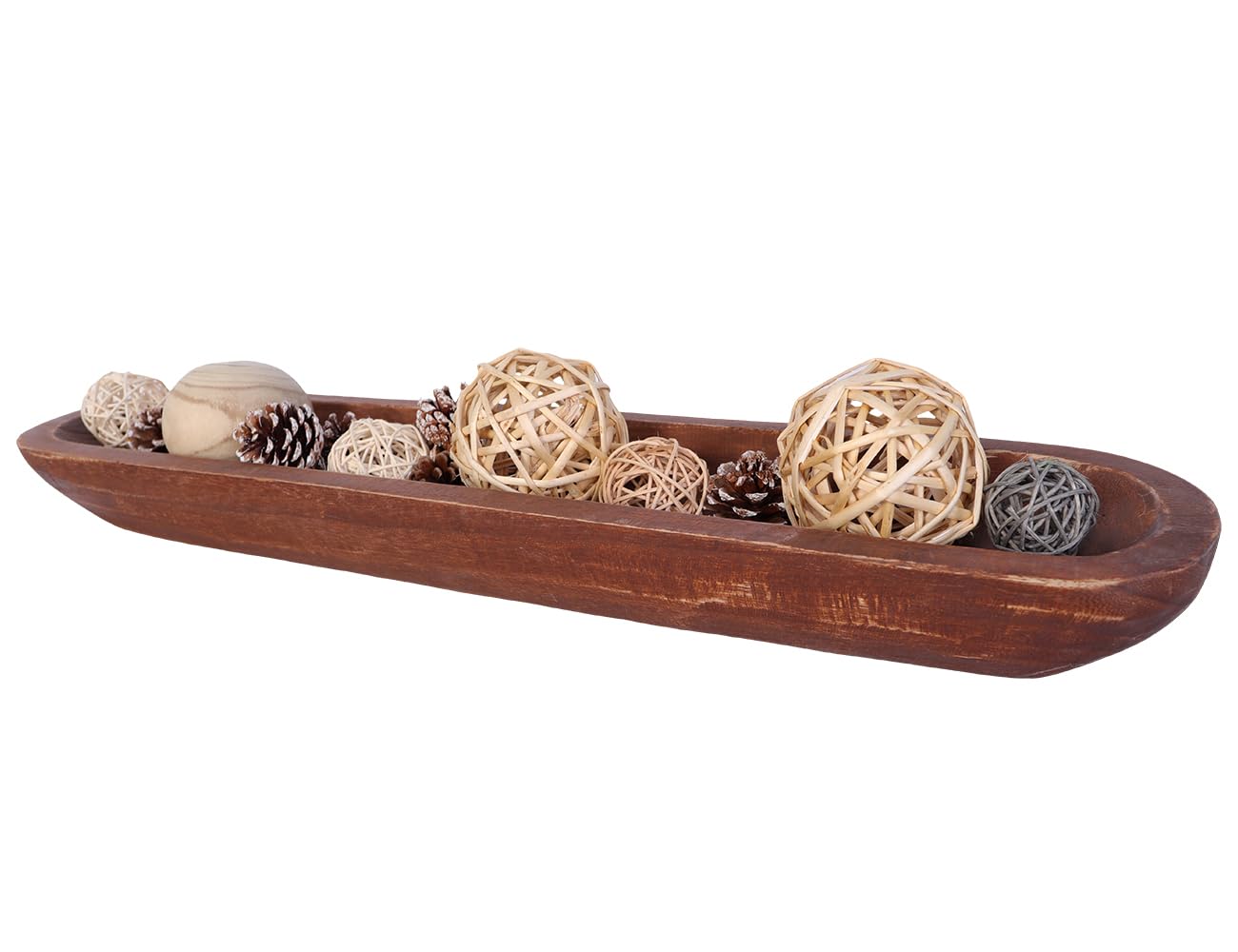 Amazon.com: Athaliah Wooden Dough Bowl, Hand Carved Rustic Long Wood ...