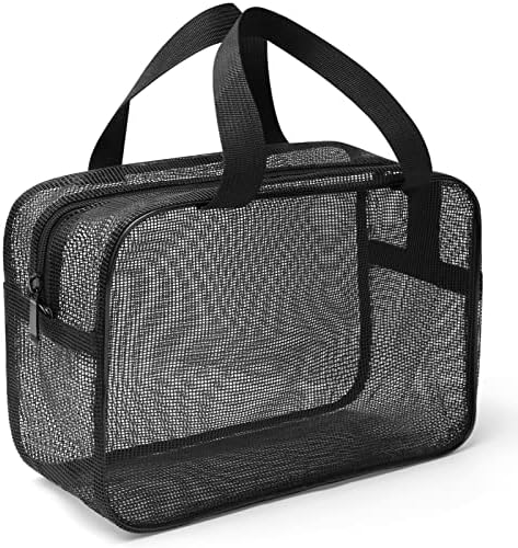 Amazon.com: Gocvo Mesh Shower Caddy Mash Shower Bag Black Portable Mesh ...