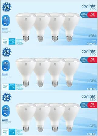 GE BR30 Daylight LED Floodlight Bulbs, 9 Watt (65 Watt Equivalent ...