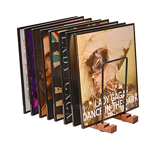 Yorkmills Vinyl Record Storage, Display Up to 50 LP Albums DVDs CDs ...