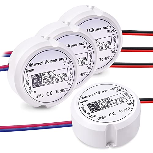 Snapklik.com : 24V 20W LED Power Supply, 4-Pack DC 24 Volt LED Driver ...