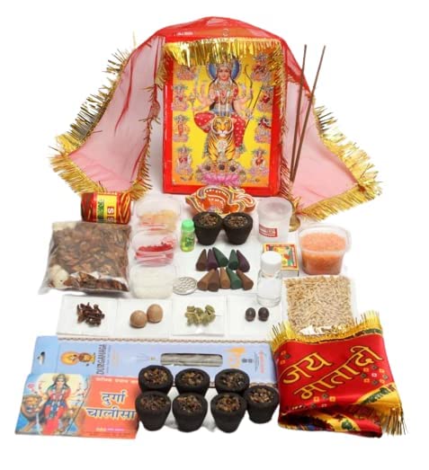 INDVIK Durgamata Basic Navratri Puja Kit (21 Items) : Amazon.in: Home ...