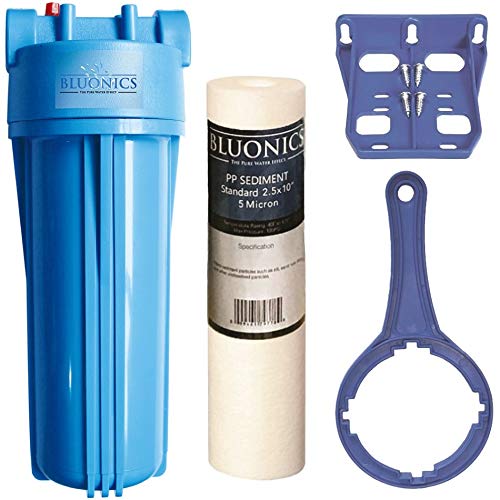 10" Blue Whole House Water Filter with 5 Micron Sediment Cartridge ...