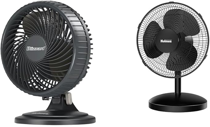 Amazon.com: HOLMES 7" 2-Speed 3-Blade 85° Oscillating & 12" 3-Speed 75 ...