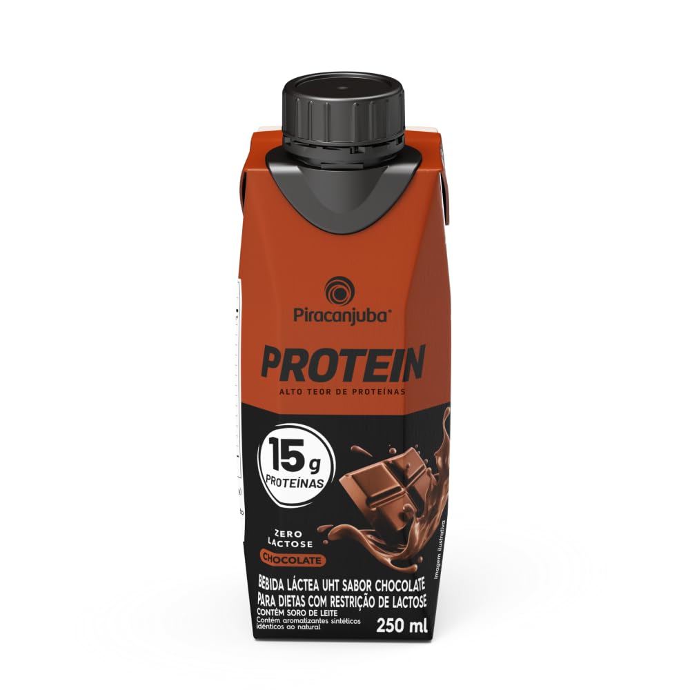 Piracanjuba Protein 15g Zero Lactose Sabor Chocolate - 250ml : Amazon ...
