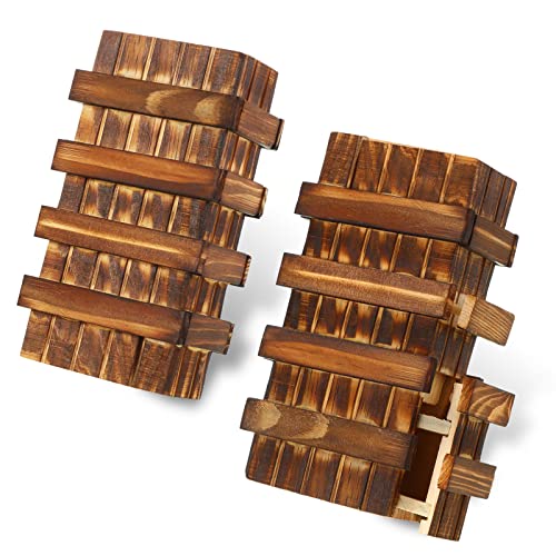 Buy 2 Packs Puzzle Box Wooden 3D Secret Box Puzzle Games Magic Open ...