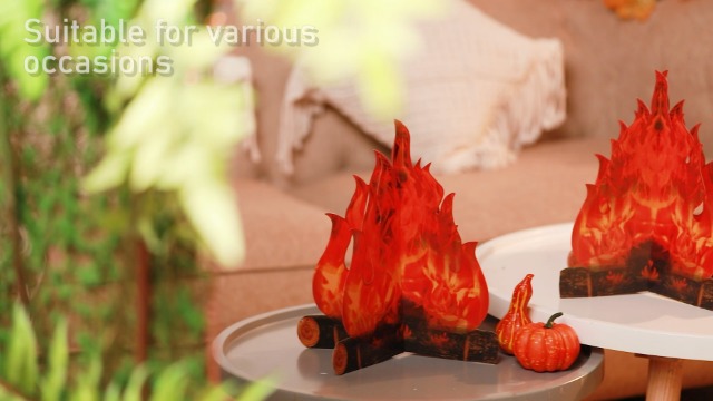 Watch 3D Decorative Cardboard Campfire Centerpiece Artificial Fire on ...