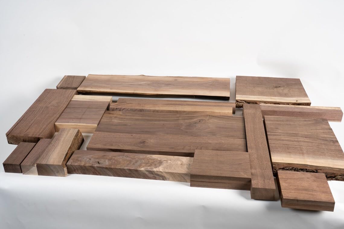 Amazon.com: Walnut Wood Blocks, Scrap Wood Pieces for Crafts, Live Edge ...