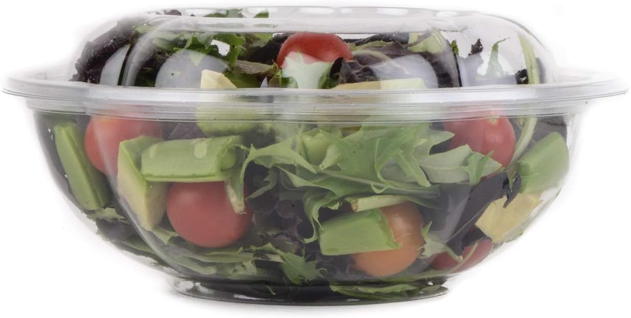 Amazon.com: 40oz Salad Bowls To-Go with Lids (25 Count) - Clear Plastic ...