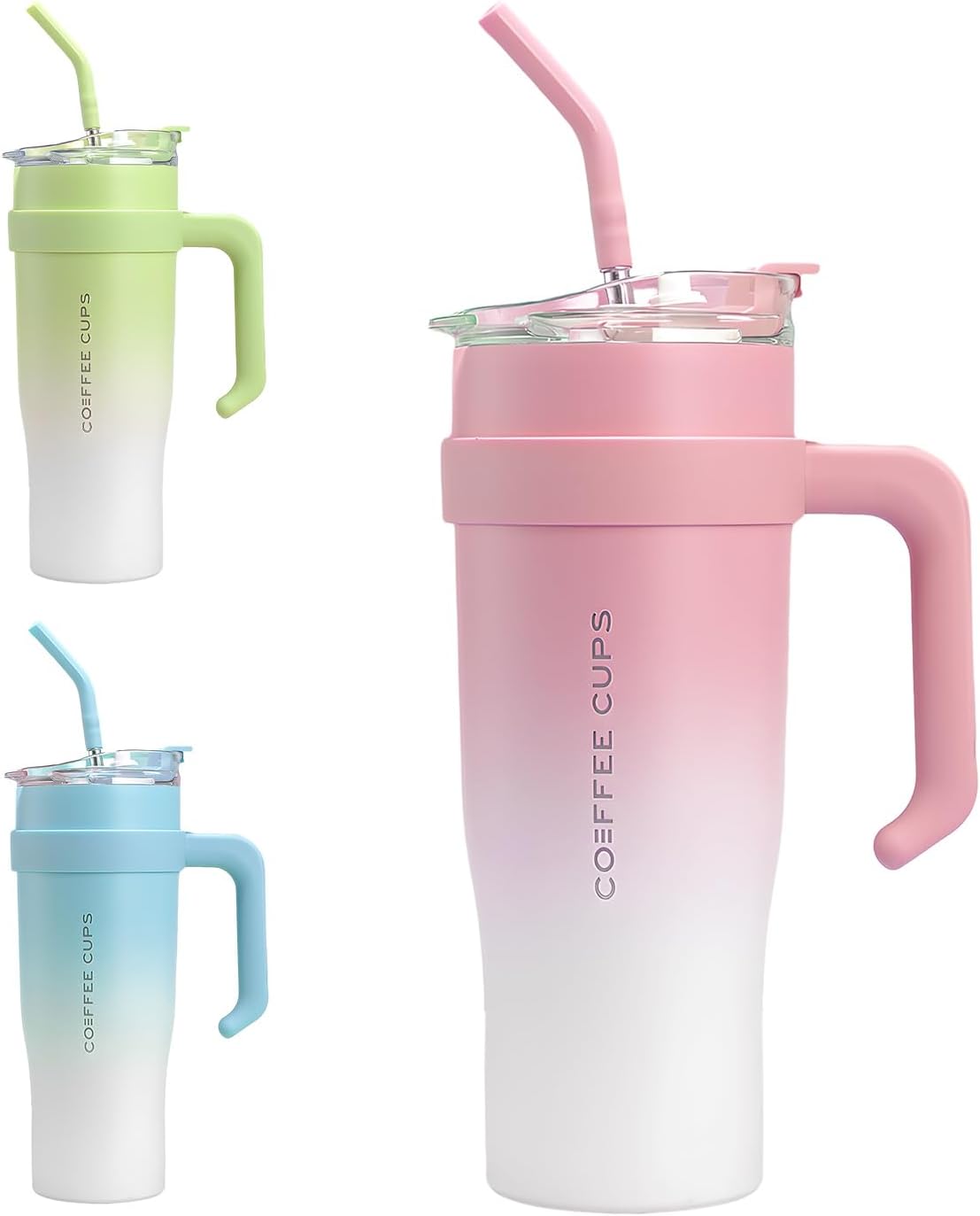 Taza termo 40OZ Vaso Térmico de Acero Inoxidable,Café de Vacío de Pared Doble con asa, Taza de ...